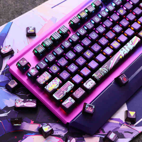 cherry mx keycaps Dark Night Streamer Keycaps PBT Sublimasi Lima Sisi ...