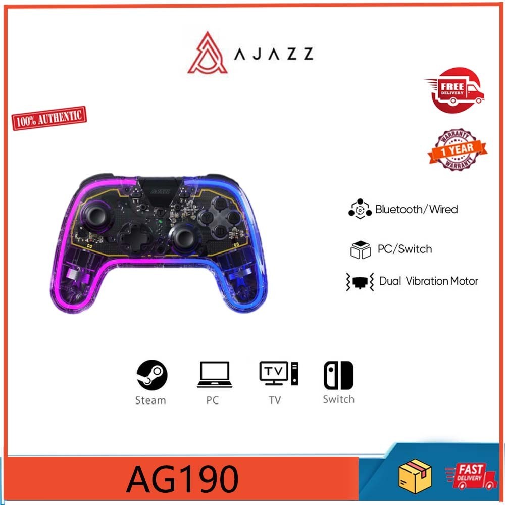AJAZZ AG190 Bluetooth dual-mode wired RGB transparent game controller ...