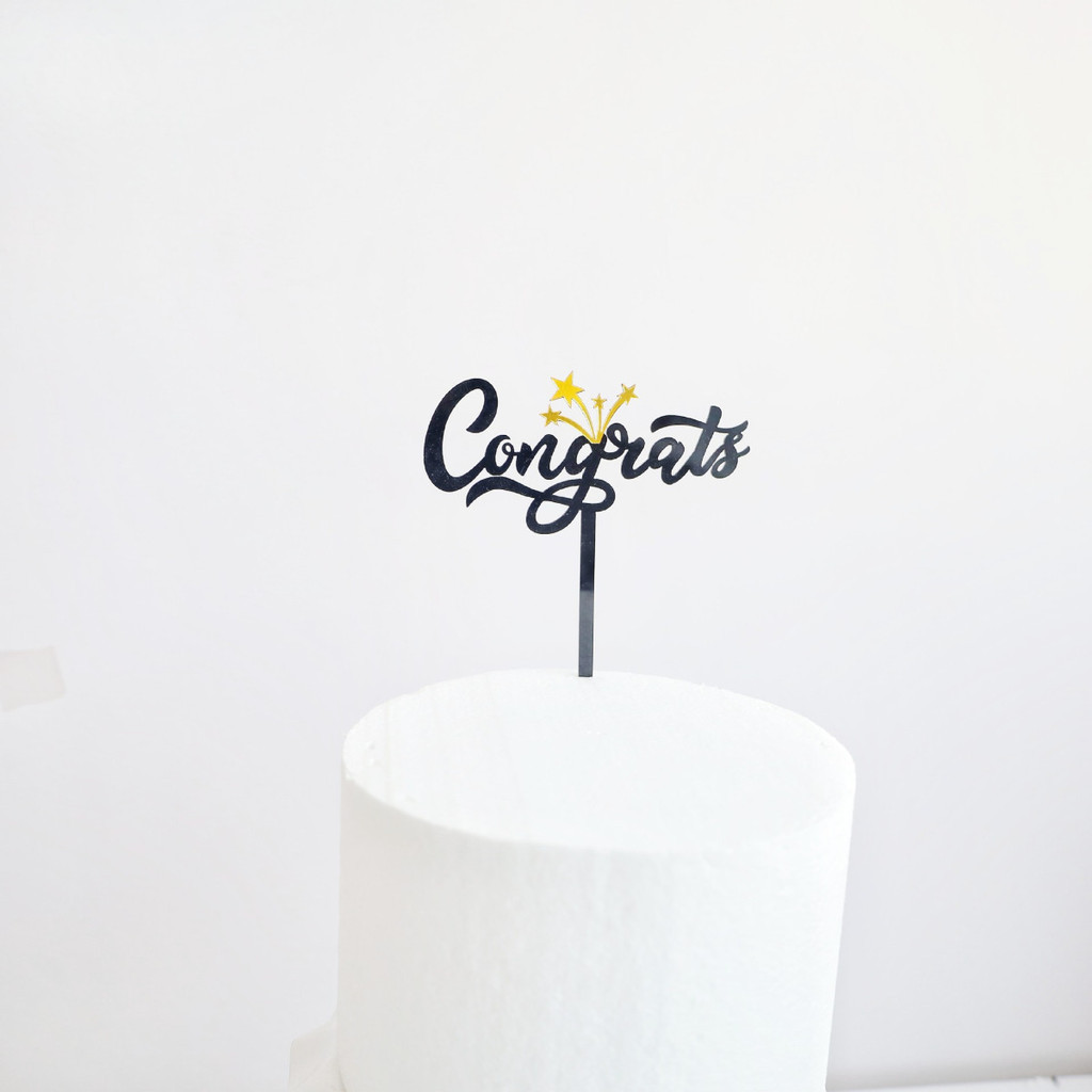 Acrylic Cake Picks Flower Bouquet Decorations Congratulations ...