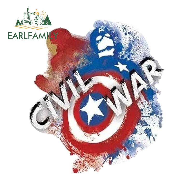 EARLFAMILY 13cm Marvel Captain America Cool Car Sticker Guitar Luggage ...