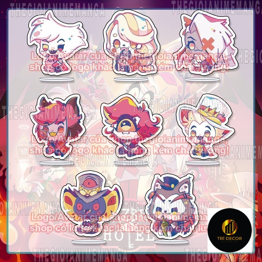 (mini 3cm) standee model HAZBIN HOTEL ver SITTING acrylic mica statue ...