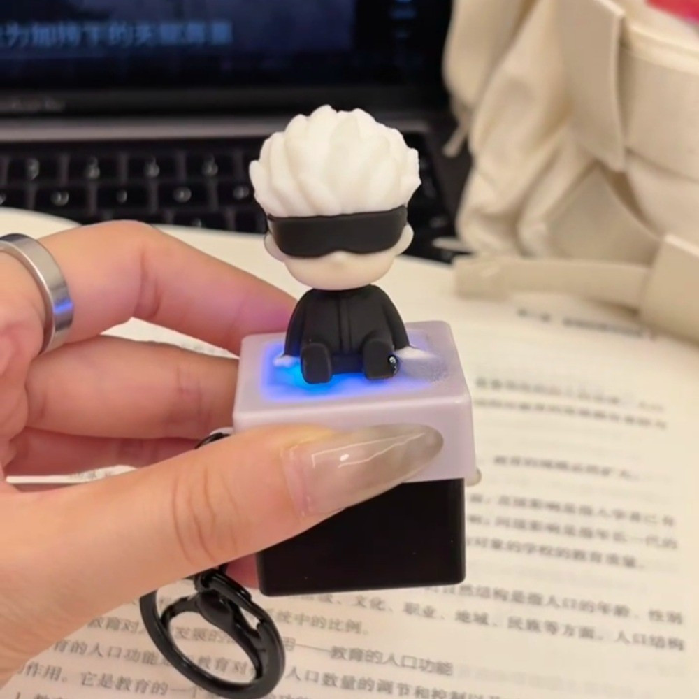 Creative Gojo Satoru Voice Electronic Button Keychain Funny Merit +1 ...