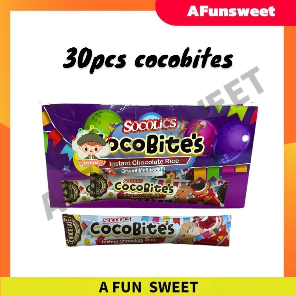30pcs Socolics Cocobites instant Chocolate rice granul malt coklat ...