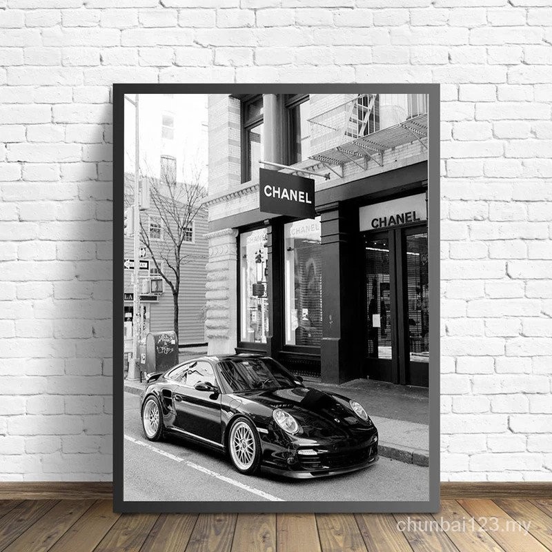 Supercar 911 Retro Black and White Print Vintage Poster Canvas Painting ...