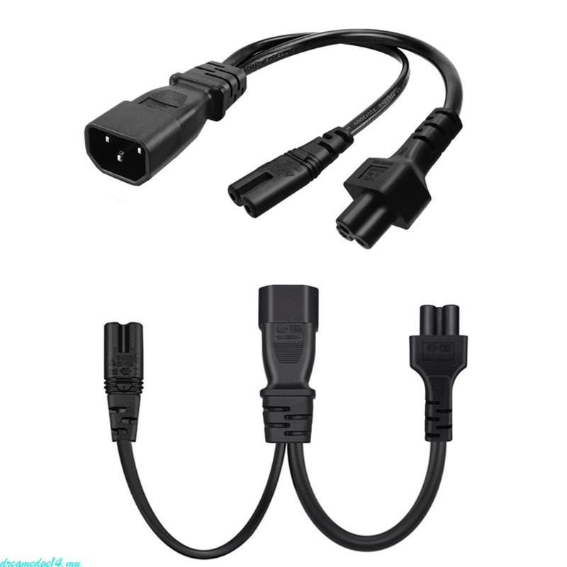 dreamedge14 3 Terminals IEC320-C14 to C5+C7 Power Cable Male to Female ...