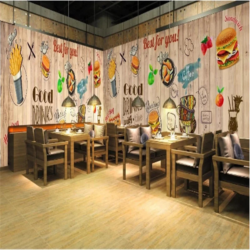 Custom French fries Burgers Western Fast Food Restaurant Retro ...
