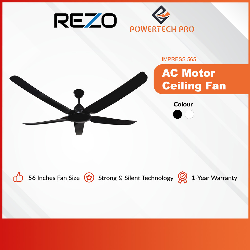 Rezo Ceiling Fan with AC Motor Strong & Silent Technology (IMPRESS 565 ...