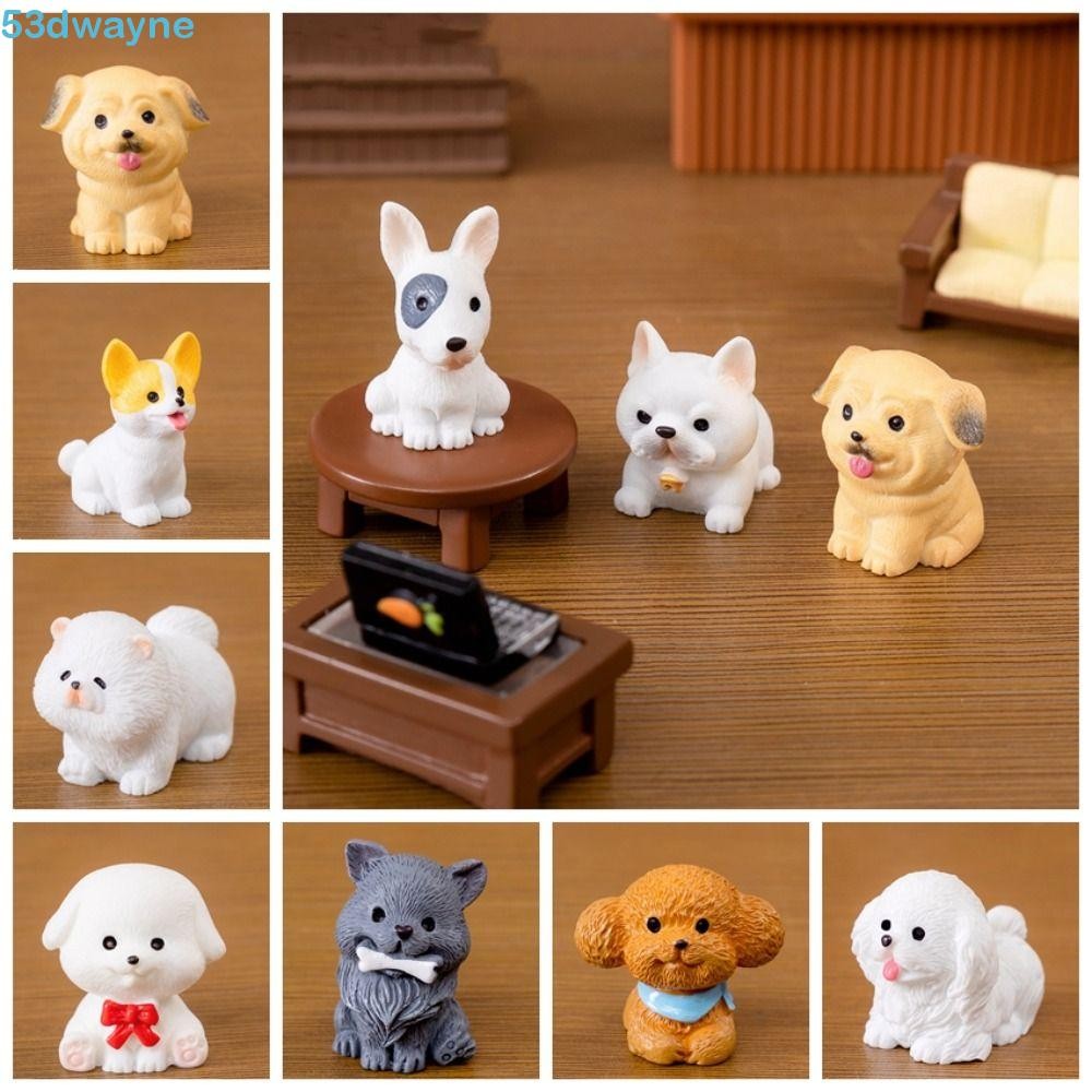 DWAYNE Cute Dog Figurines Miniatures, Resin Cartoon Animal Figurines ...