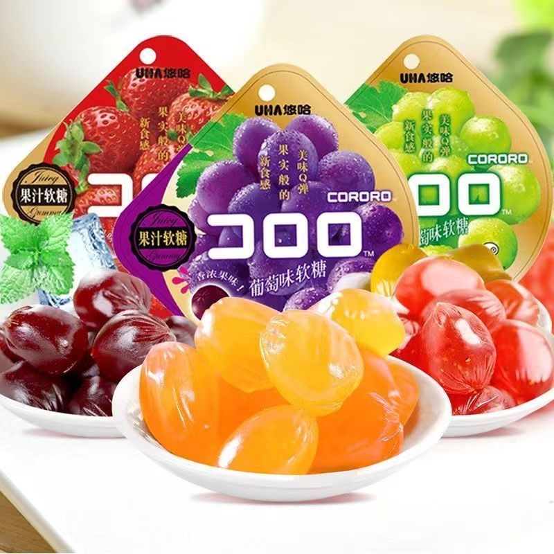 Uha Yoha Gummy Cool Dew Marshmallow 52 Grape Flavor Strawberry Fruit ...