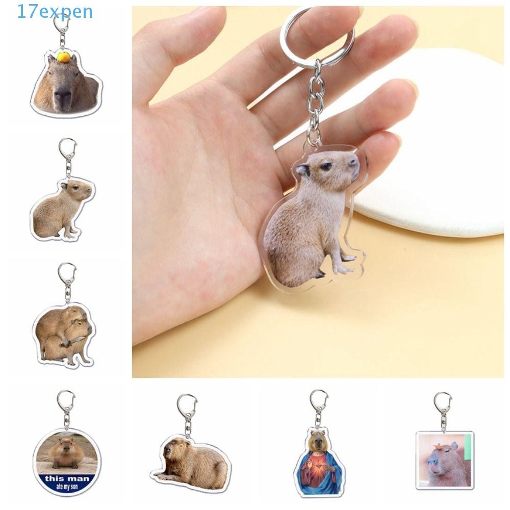 EXPEN Capybara Keychain, Cartoon Capybara Acrylic Animal Capybaras ...