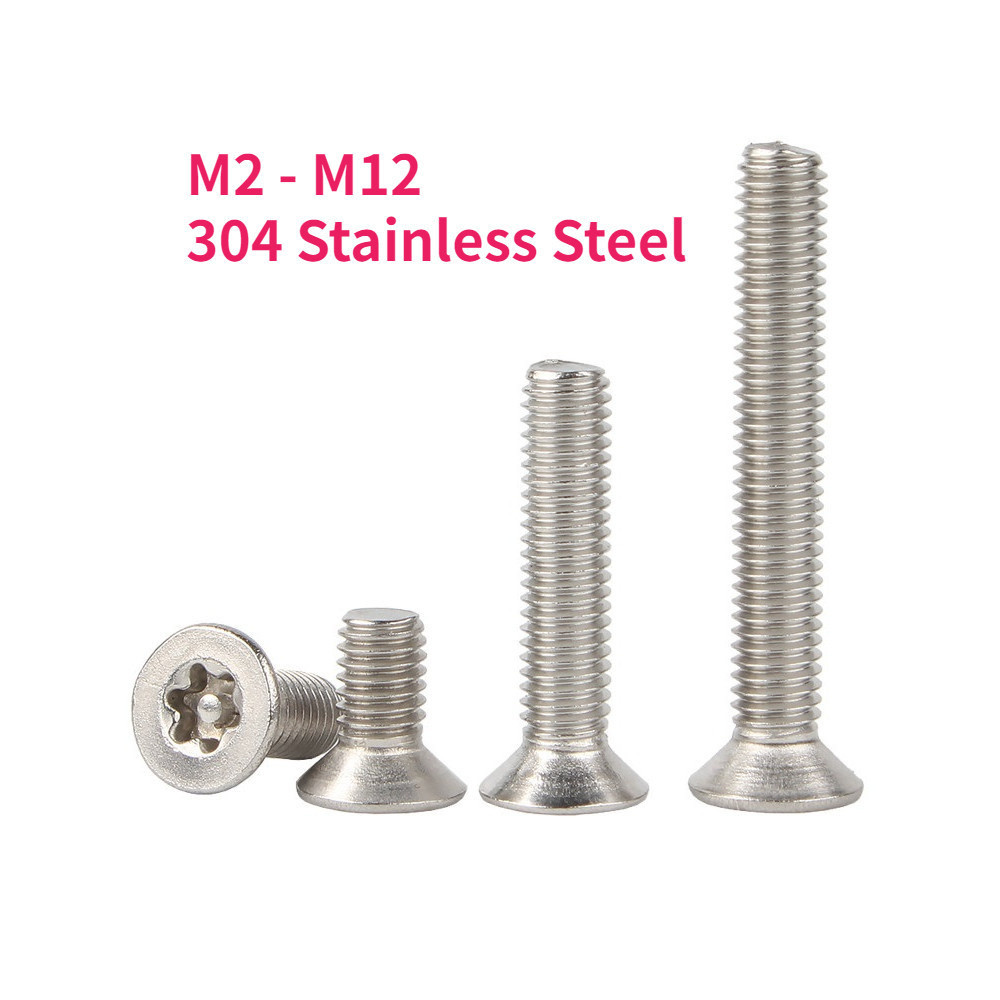 M2 M2.5 M3 M4 M5 M6 M8 M10 M12 304 Stainless Steel Torx Flat Countersunk Head with Column Pin ...