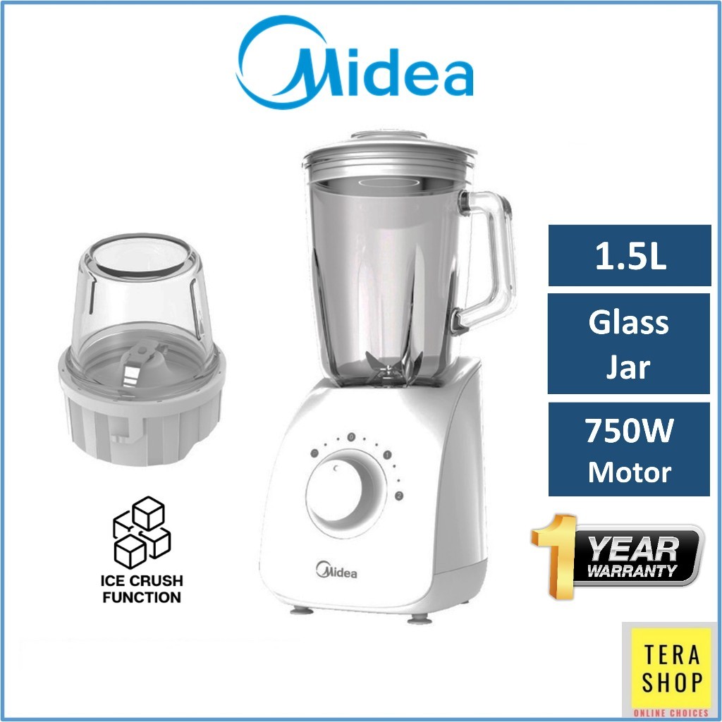 Midea MBL-1190 1.5L Glass Jar Blender with Ice Crush Function | Shopee ...