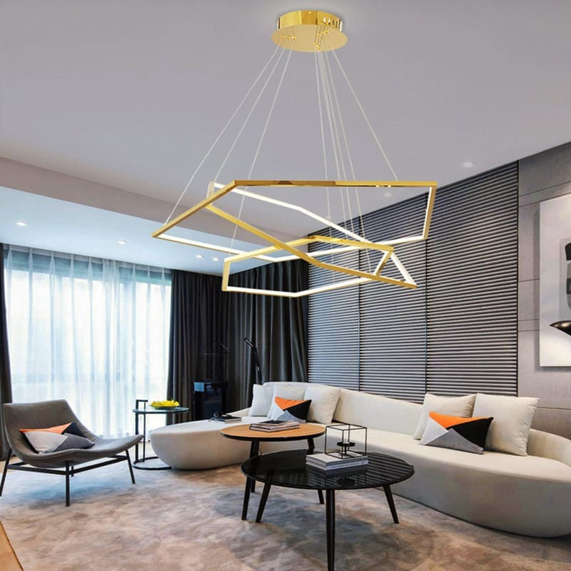Designer Living Pendant Lamp LED Hexagon Ceiling Light Pendant Lamp ...