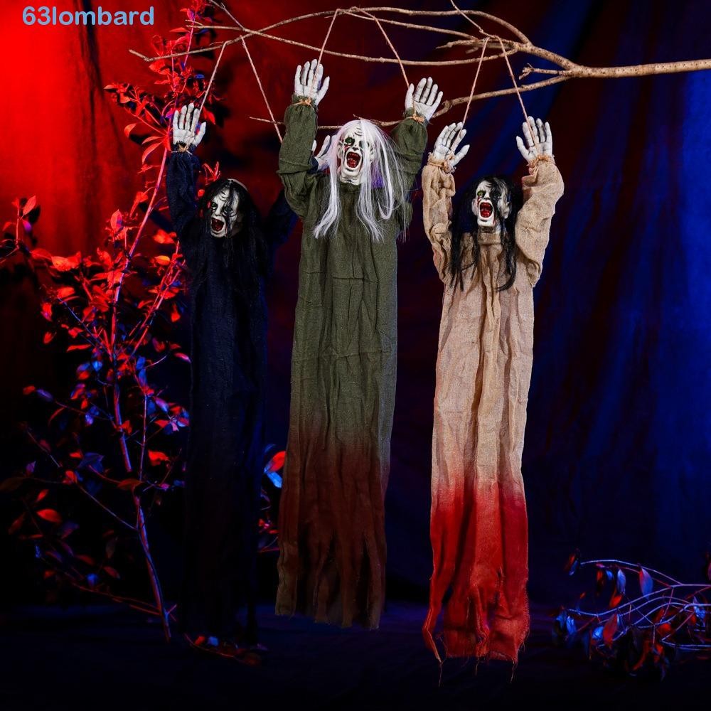 LOMBARD Halloween Spirit Face Decorations, with Rope Reusable Halloween ...