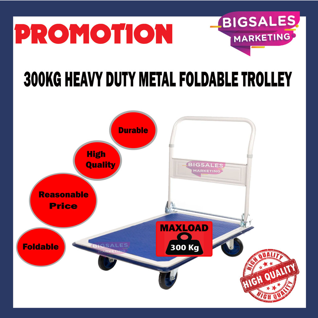 300KG BIGSALES Heavy Duty Metal Foldable Platform Hand Truck Trolley ...
