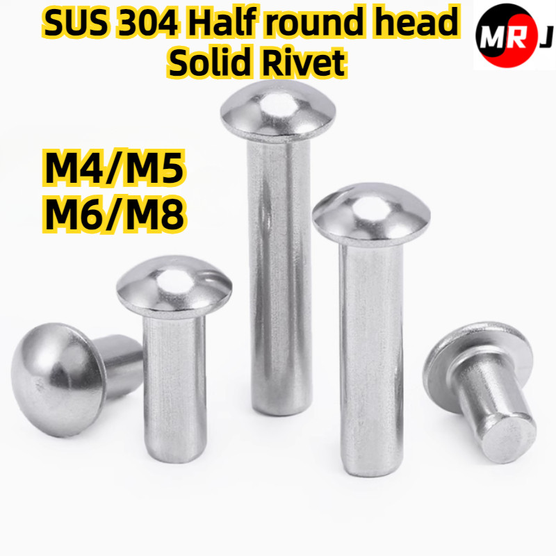 [MRJ] Stainless Steel 304 Semicircle Head Solid Rivets M4/M5/M6/M8 ...