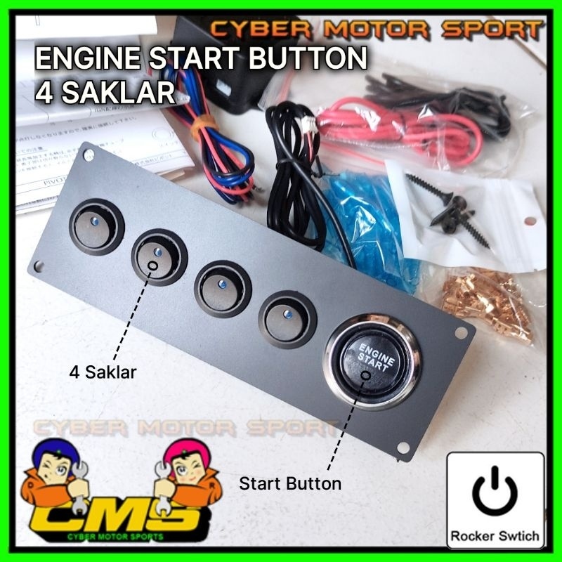 TOMBOL Engine start universal ignition switch start button black ...