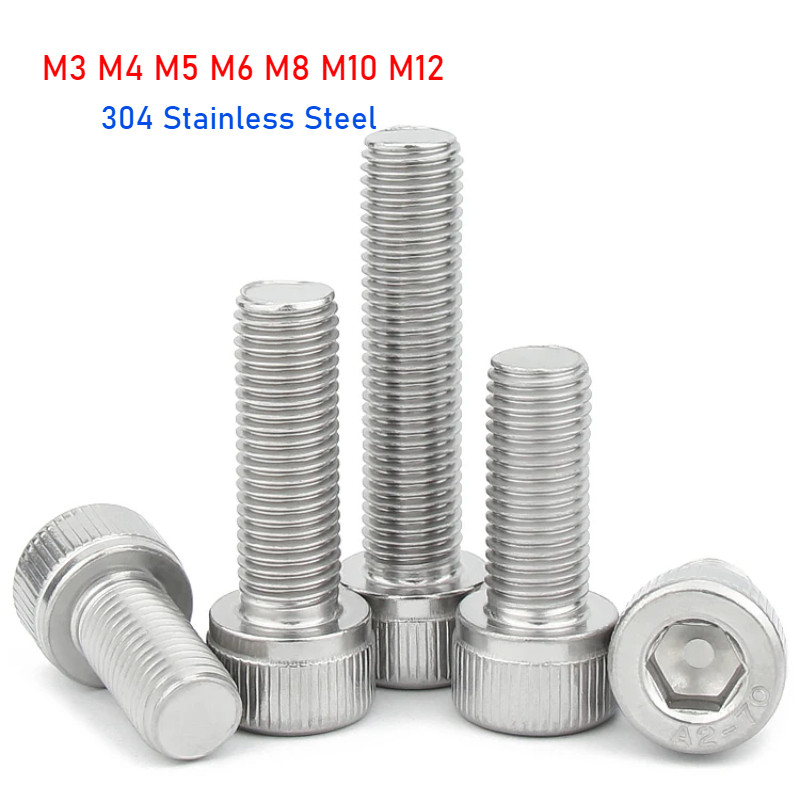 304 Stainless Steel Left Thread Hex Socket Head Cap Allen Bolt Screw M3 M4 M5 M6 M8 M10 M12 ...