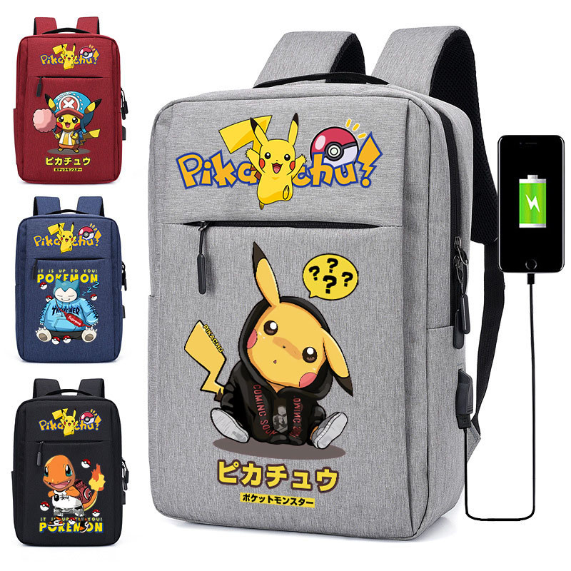 Anime Pikachu Backpack Laptop Bagpack Anime Pokemon Student Travel Bag ...