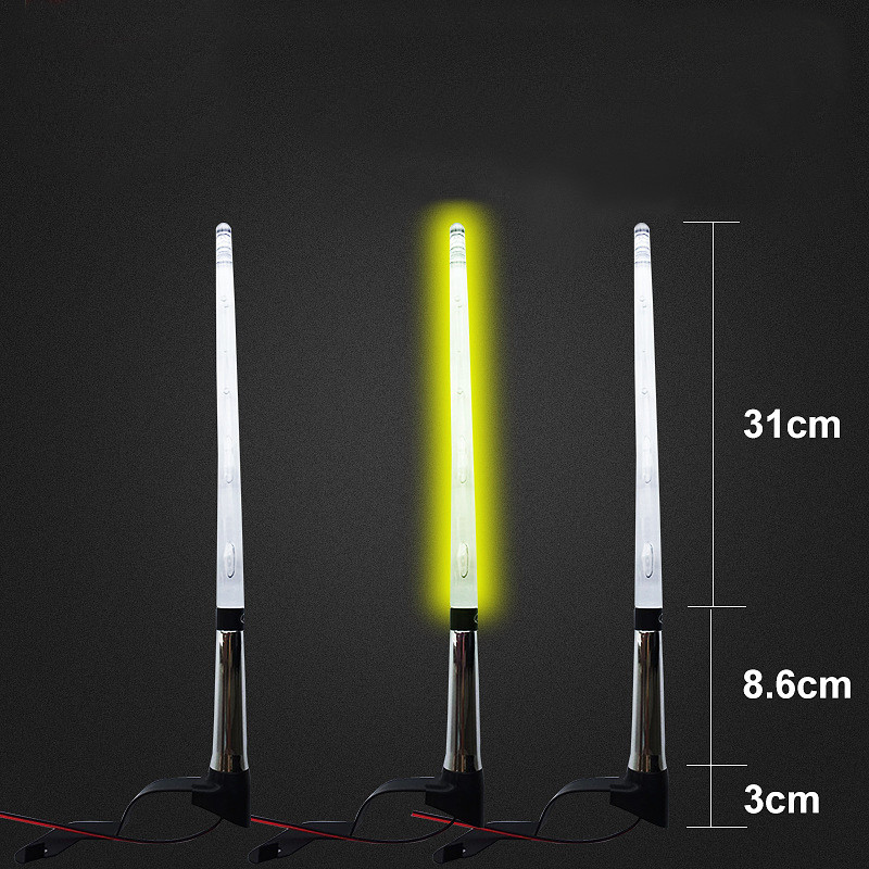 Universal Car External Light Antenna Flag Pole LED Light Signal AM FM ...