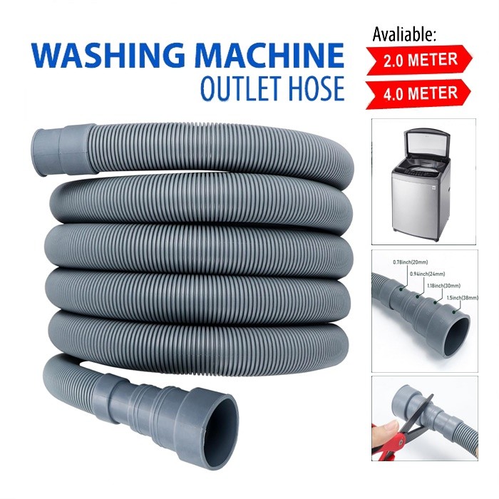 Washing Machine Dishwasher Drain Hose Outlet Water Pipe 2m 4m/Paip ...