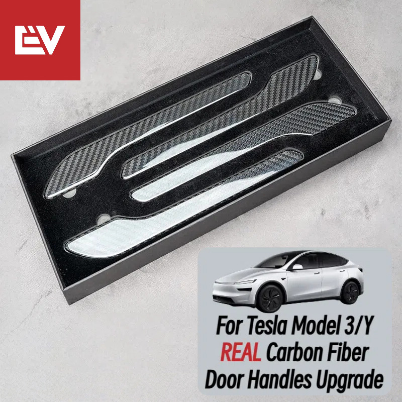 Real Carbon Fiber Door Handles Cover for Tesla Model 3/Highland/Y ...