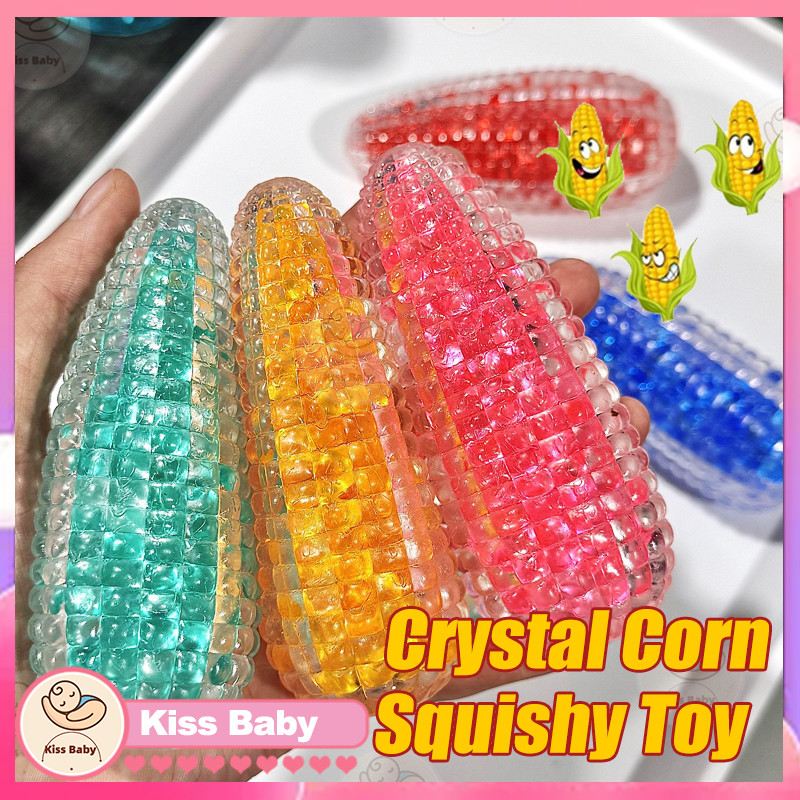 Simulate Glazed Crystal Corn Squishy Toy Slow Rebound Mini Squeeze Toy ...