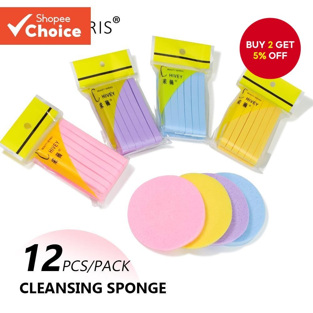 ANNAFRIS 12 Pack Face Washing Pads Makeup Puff Compressed Cleansing ...