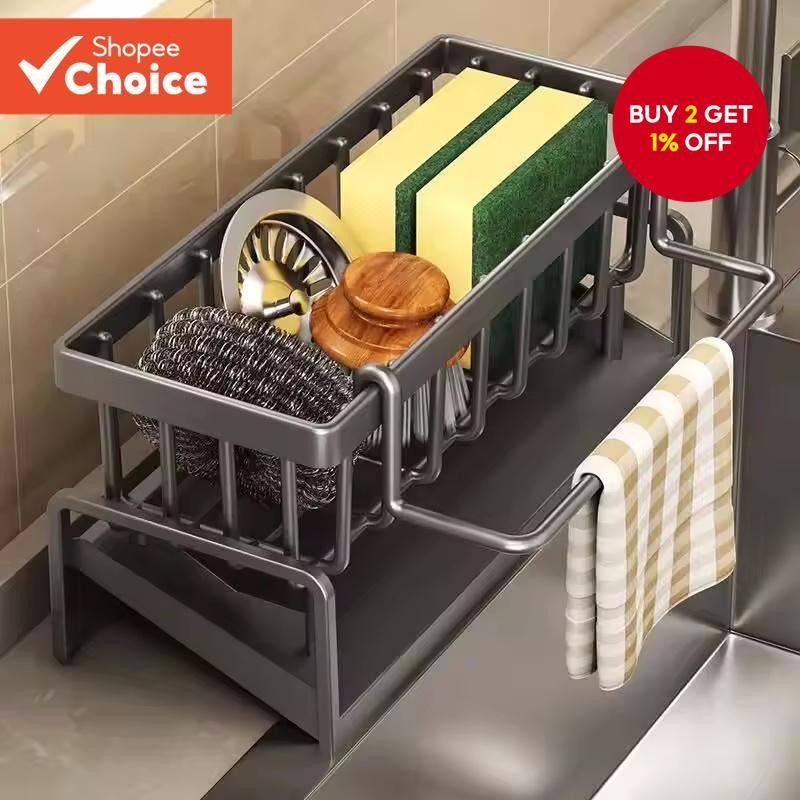 Plastic Sink Drain Rack Kitchen Bathroom Self-draining Sink Shelf Soap ...