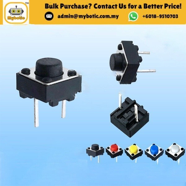 Push Button 2 pin (Black, Red, White, Yellow, Blue) | Shopee Malaysia