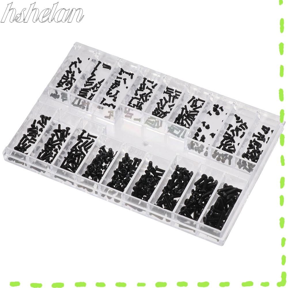 HSHELAA Small Screws, 18 Kinds Black Mini Screws Assortment Kit ...