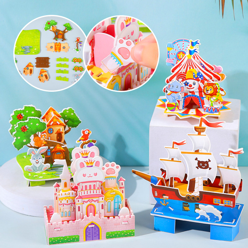 3D Jigsaw Puzzle Mini Art Craft Kids Children DIY Educational Fun Toys ...