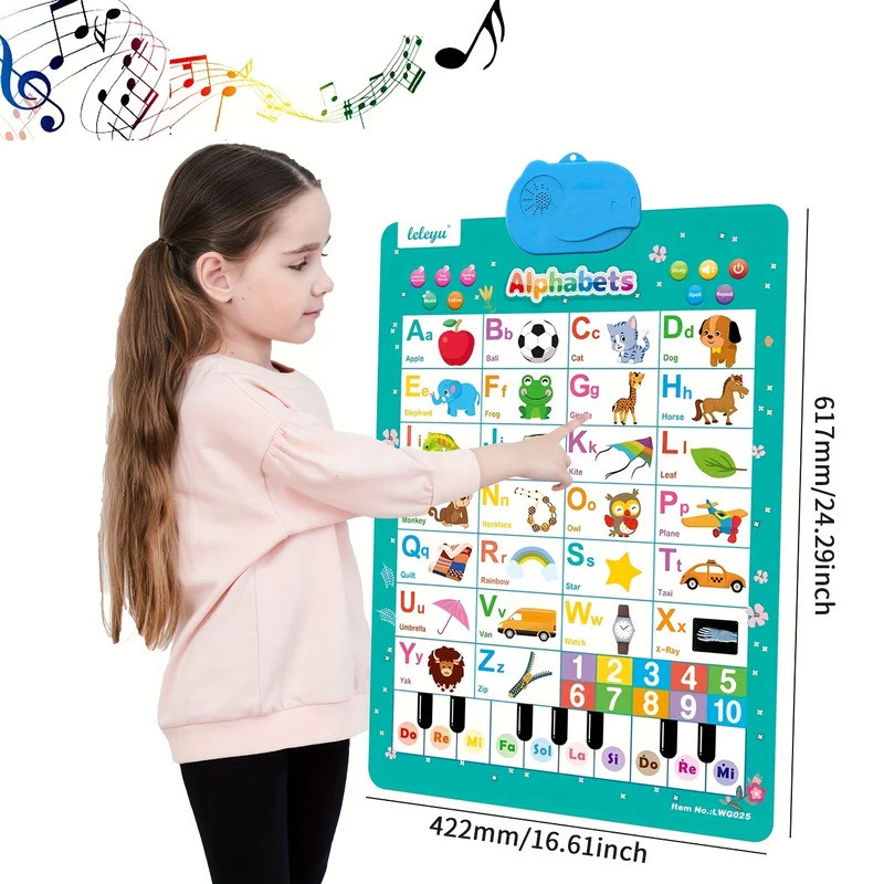 Electronic Learning Wall Chart:ABC,123,words,Piano Keboard– Interactive ...