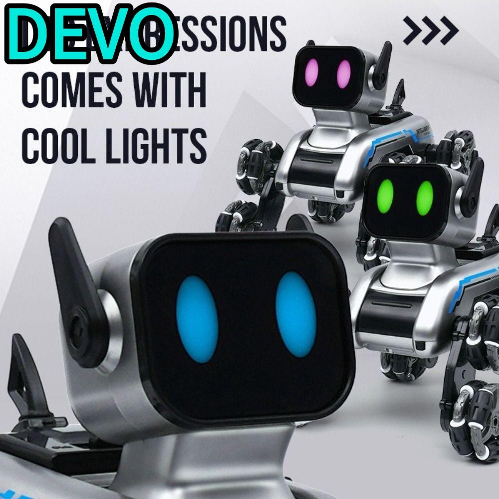 DEVO Remote Control Robot, Eight Wheeled Plastic RC AI Robot, Creative ...