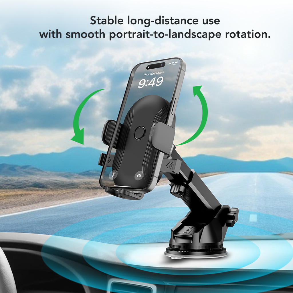 Dmes DV11 Car Phone Holder Universal Mount for iP Android Adjustable Angle Strong Suction Stable ...