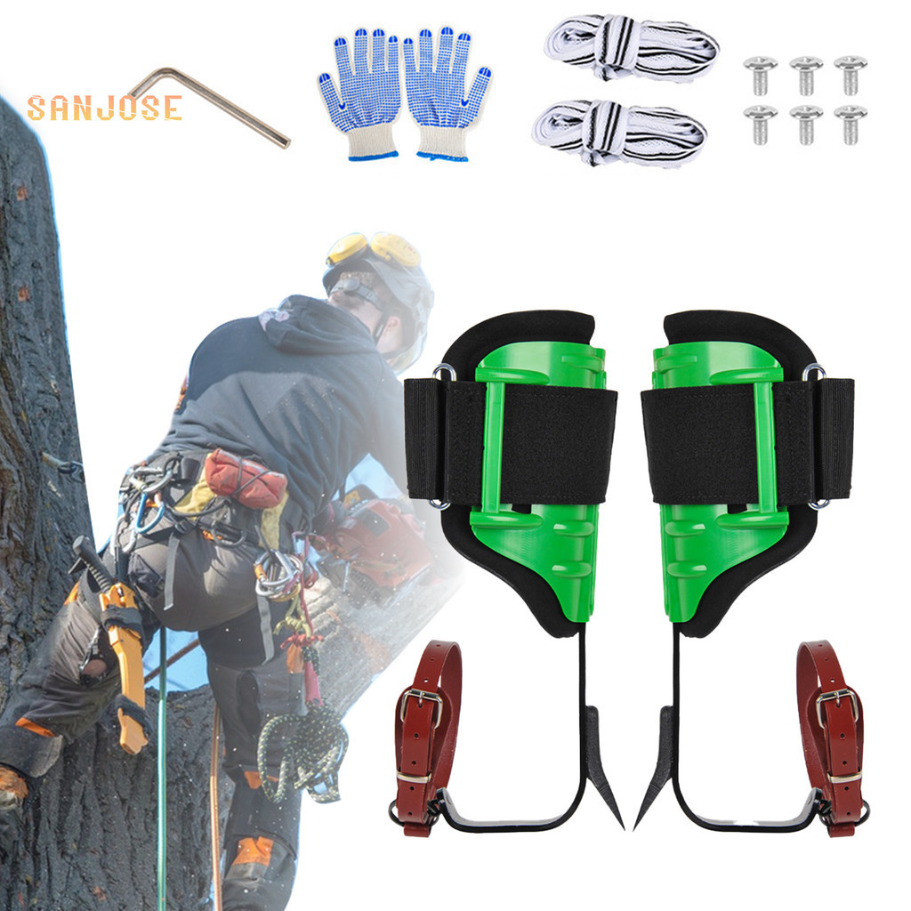 SJS-Tree Climbing Tool Set Steel Tree Climbing Spikes Adjustable Height ...