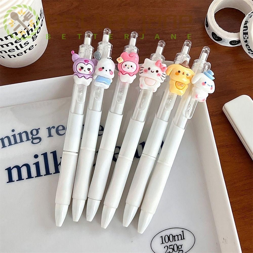 BETTER-JANE Gel Pen, 0.5 Mm Black Ink Sanrio Graphite Pen, Cute Quick ...