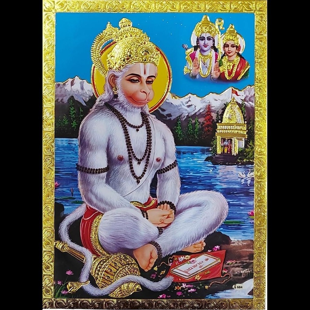 Poster Dewa Hindu Hanuman India oleh Rastogi Handicraft dengan Kerajang ...