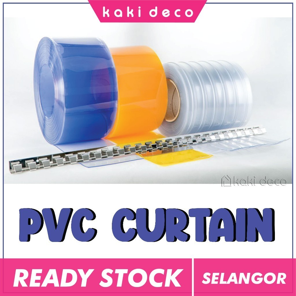 KakiDeco PVC Door Curtain Strip Blue Clear Yellow 2mm Industrial Cool ...