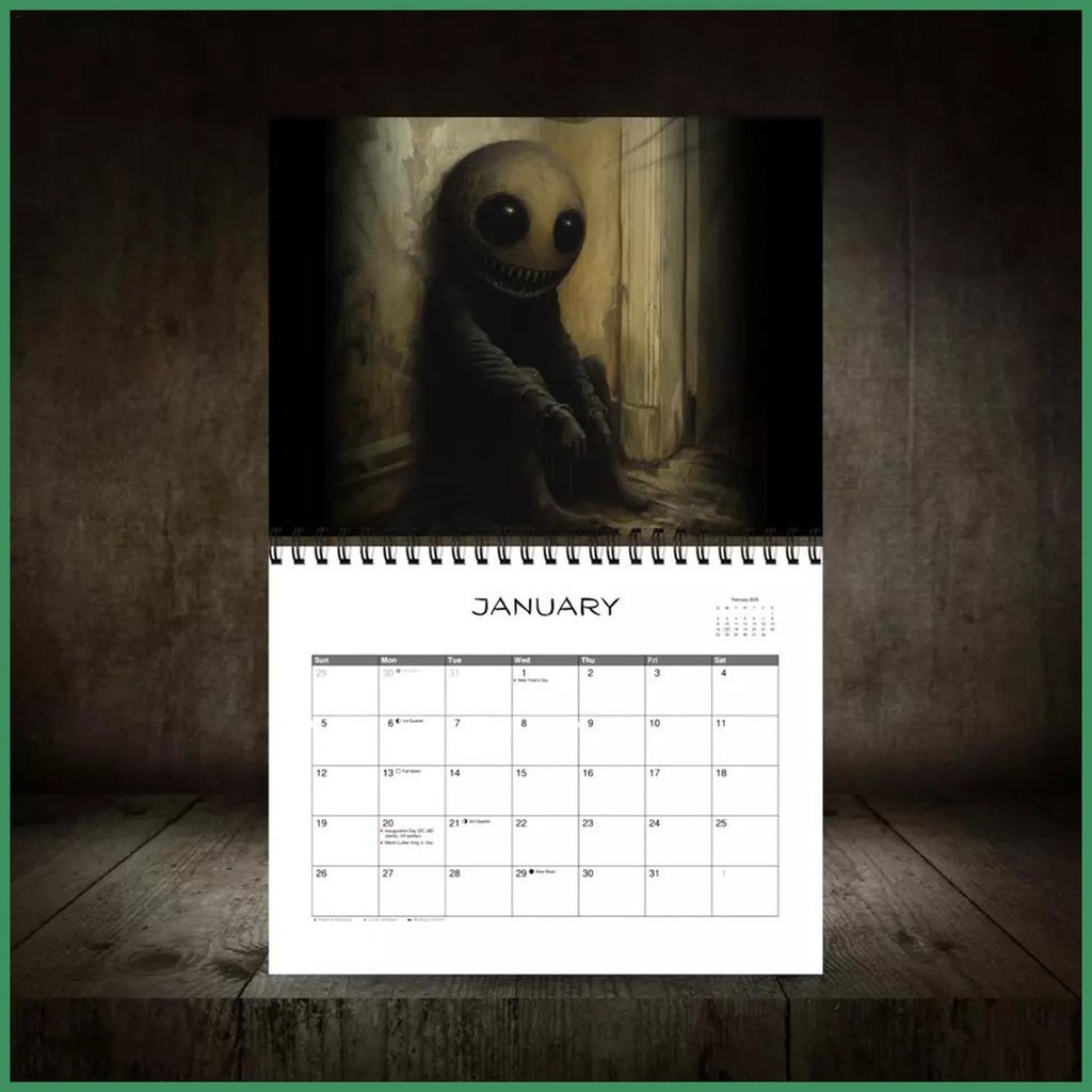 Creepy Wall Calendar Ghost Wall Calendar Daily Weekly Monthly Planner ...