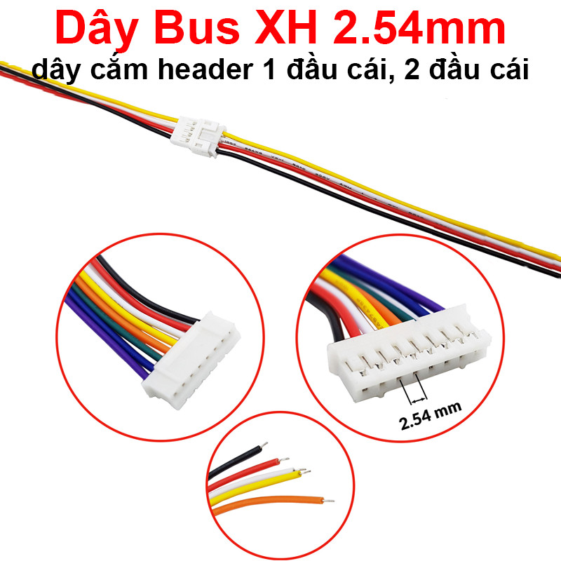 Bus XH 2.54mm Wire, header Cord 1 Female, 2 Female Ends | Shopee Malaysia
