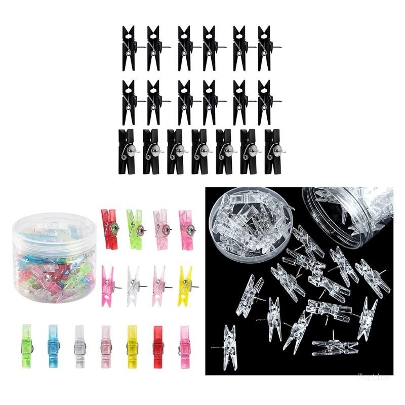 Top 20 Pcs Pack Multi-purpsoe Clip-shaped Pushpins 1 4x0 3 Clear Colored Thumb Tacks for Office ...