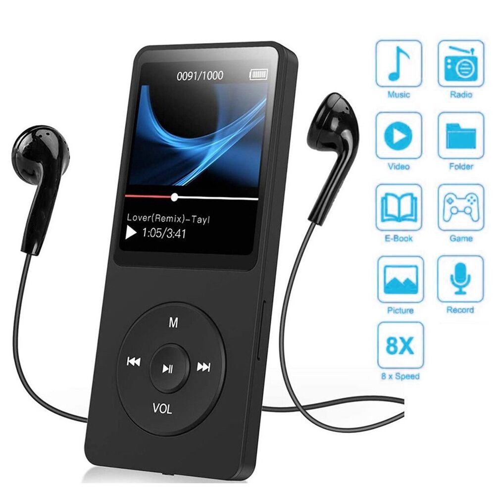 Portable MP3 Player Digital Display Screen Support 128GB Bluetooth MP4 ...