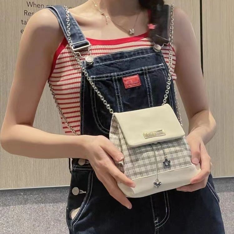 Original Design Y2K Chain Backpack Female 2024 Preppy Style High-End ...