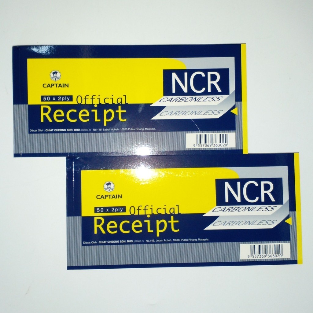Captain Official Receipt 50Sheet X 2Ply NCR | Shopee Malaysia