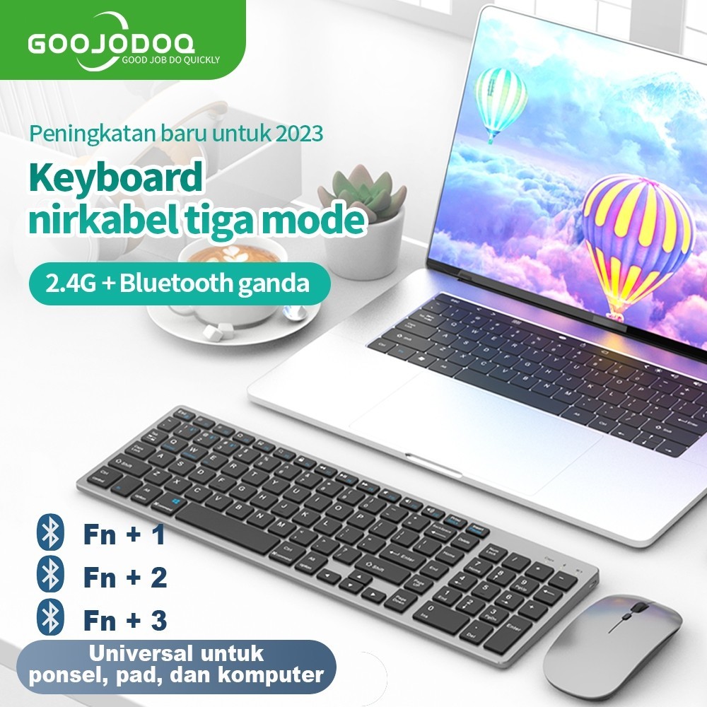 Goojodoq 102 Keys Wireless Bluetooth Keyboard And Mouse Shopee Malaysia