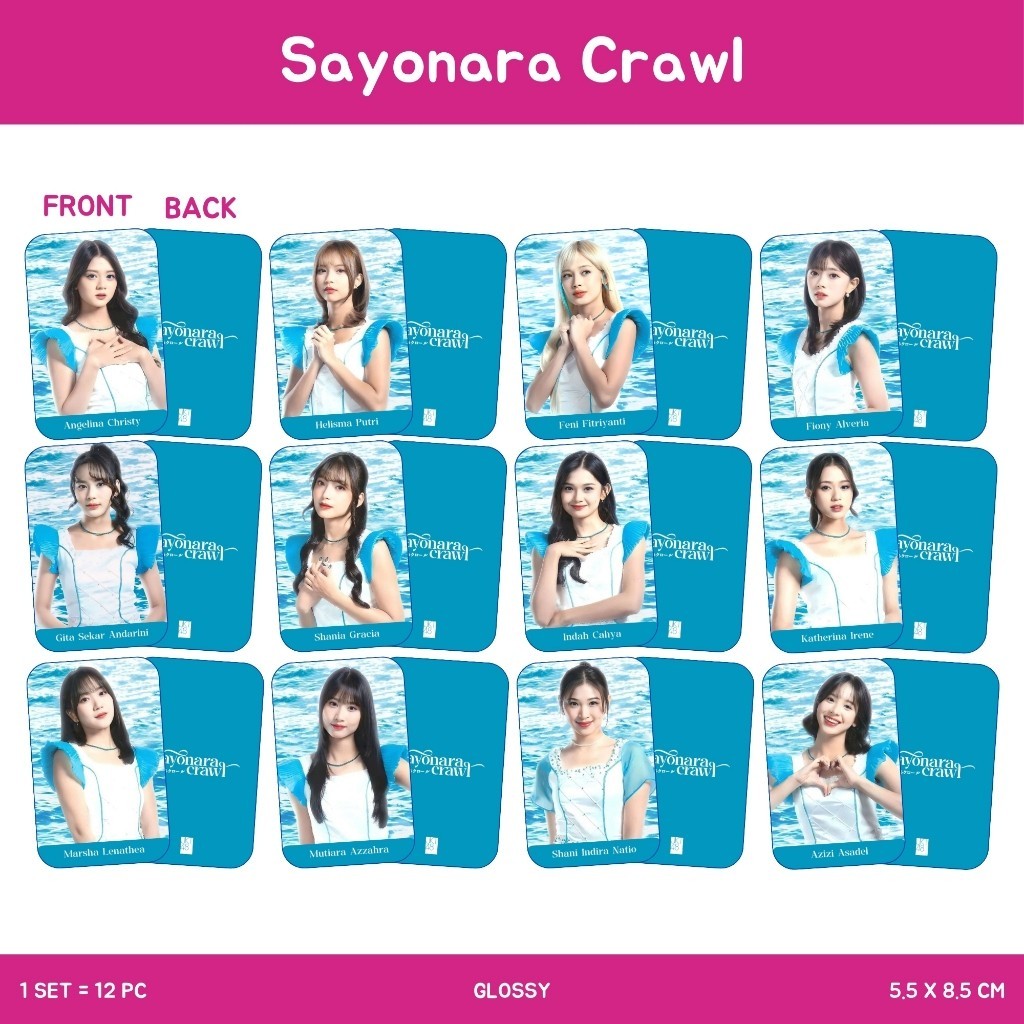 Photocard SAYONARA JKT48 CRAWL 2 Sides (Price 12pcs+2-sided Lamination ...