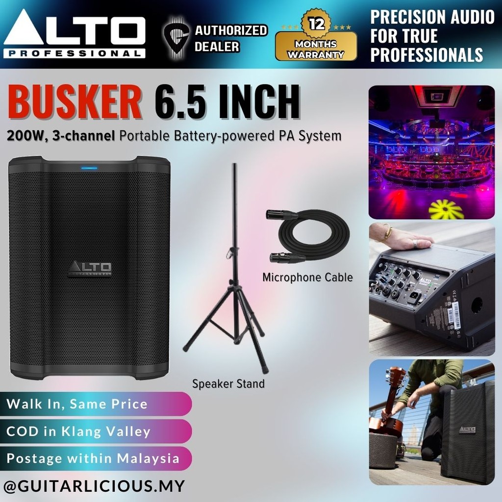 Alto Professional Busker Portable 200-watt Battery-powered PA Speaker ...