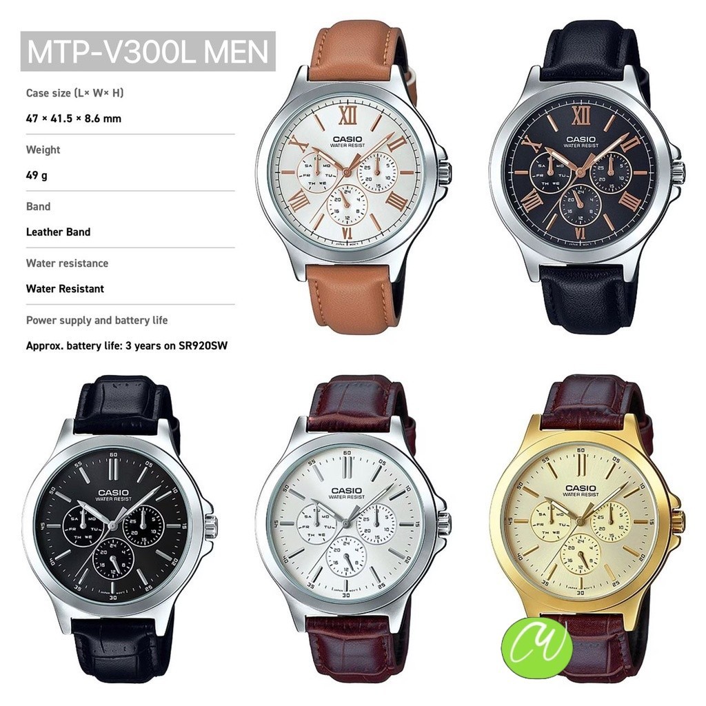 [CASIO MEN] CASIO MULTIHAND MEN’S QUARTZ WATCH MODEL MTP-V300 / MTP ...