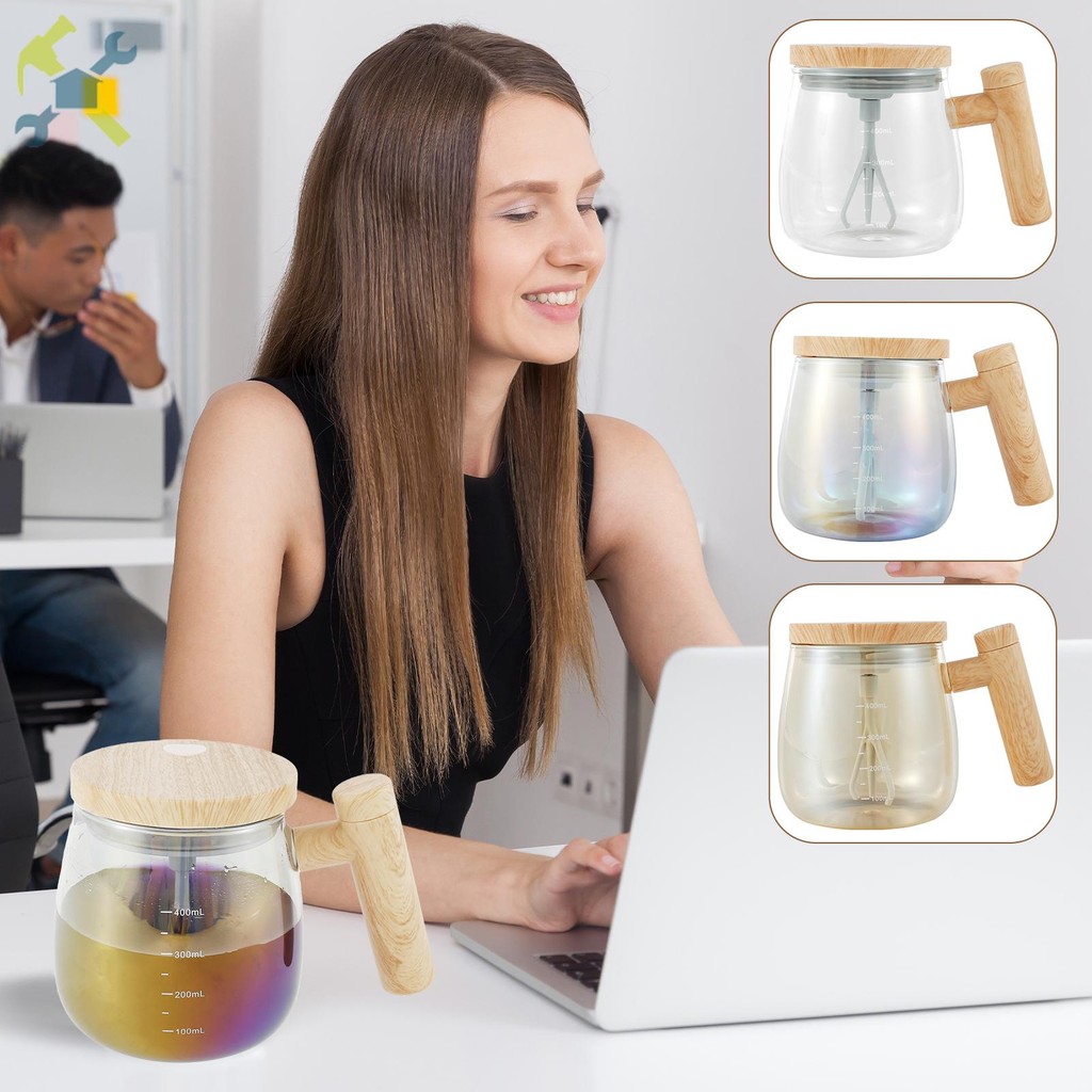 Self Stirring Mug Glass Self Mixing Mug 400ml Self Mixing Cup Battery ...